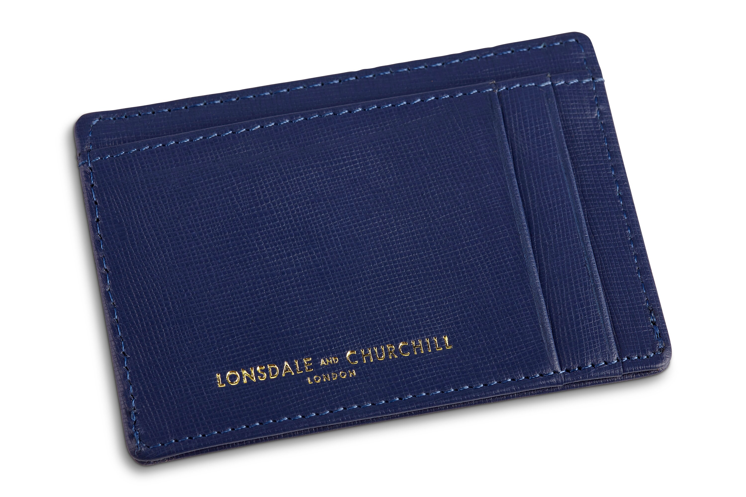 Blue Saffiano Leather Card Holder With Rfid Protection - Etsy