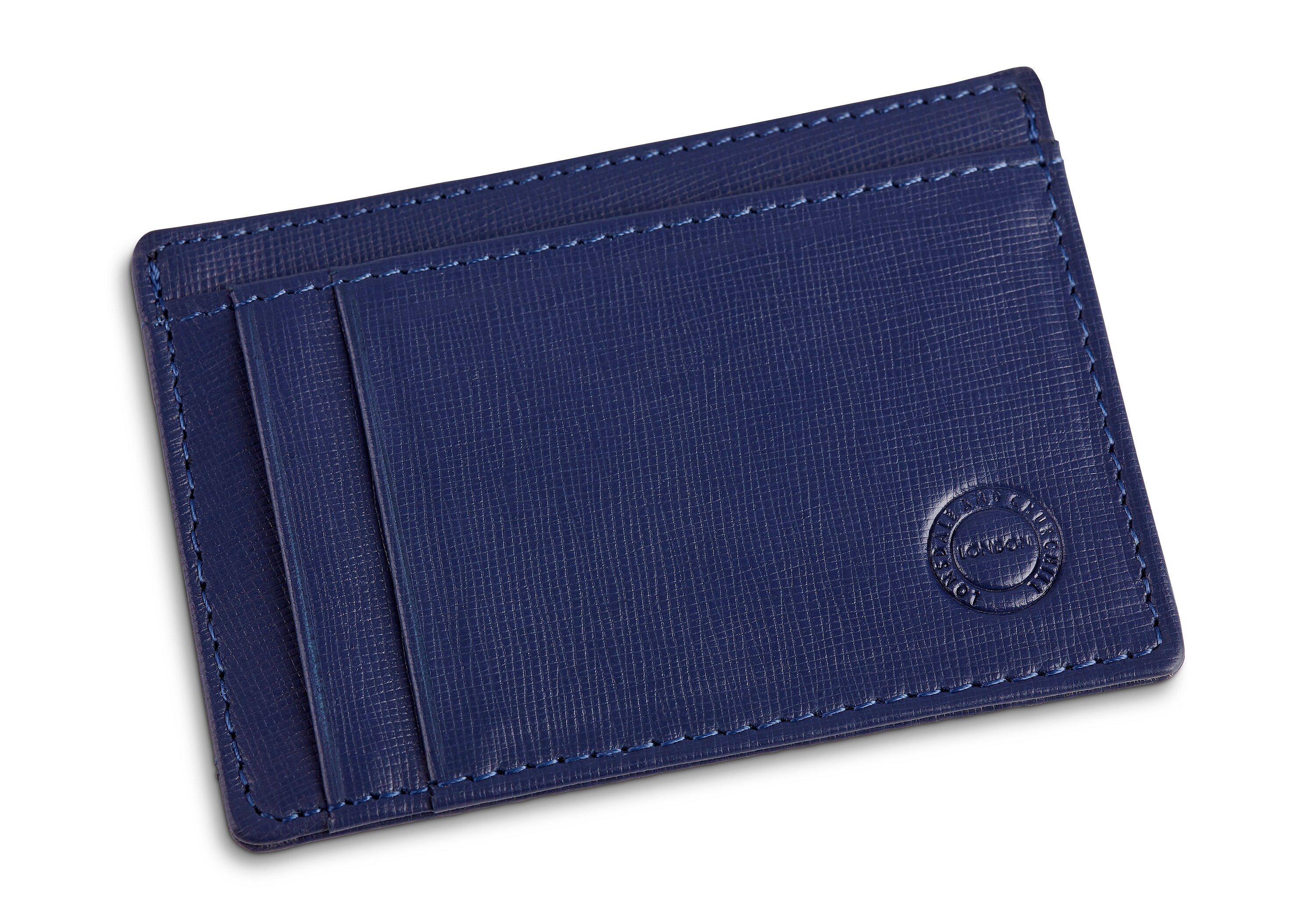 Blue Saffiano Leather Card Holder With Rfid Protection - Etsy