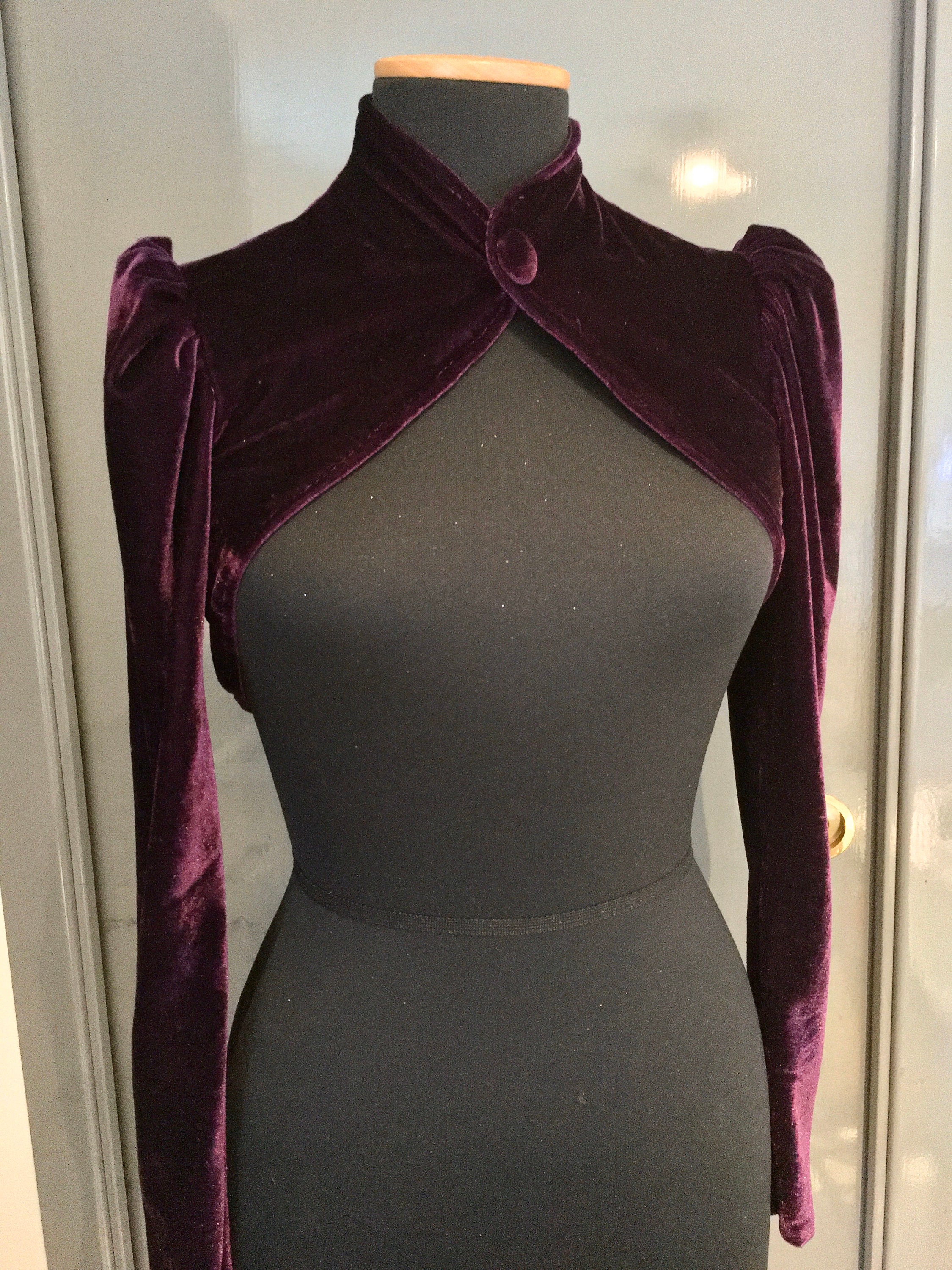 Victorian/ Steampunk/ Gothic Bolero in Stretch Velvet Fabric - Etsy