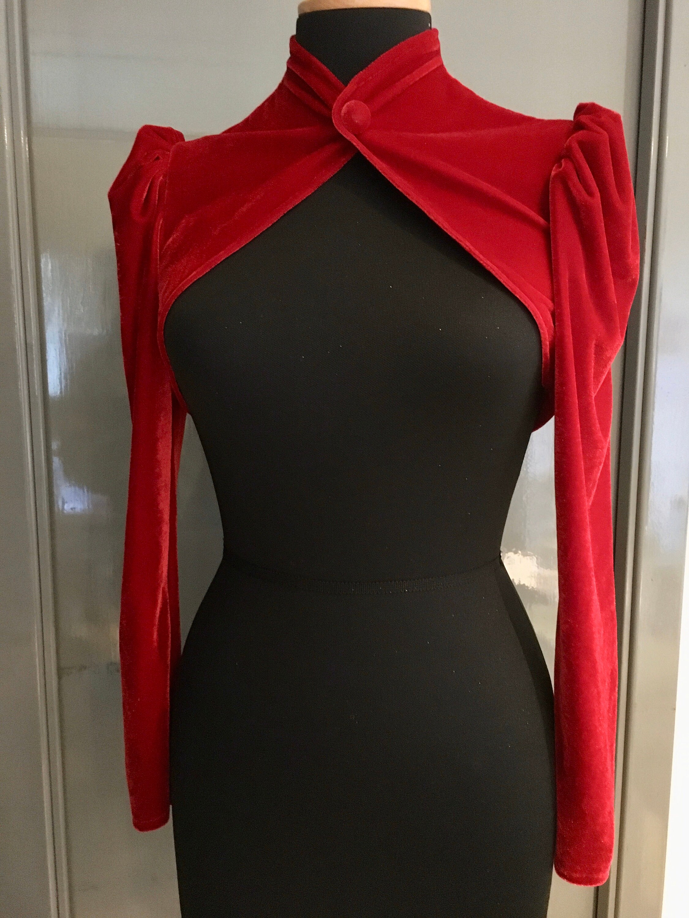 Victorian/ Steampunk/ Gothic Bolero in Stretch Velvet Fabric - Etsy