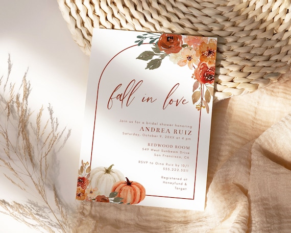 Fall Bridal Shower Invitations