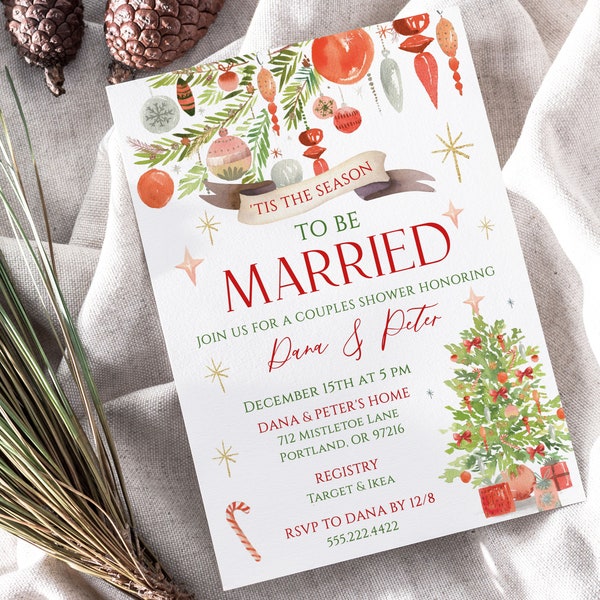 Tis the Season Couples Shower Invitation - Etsy