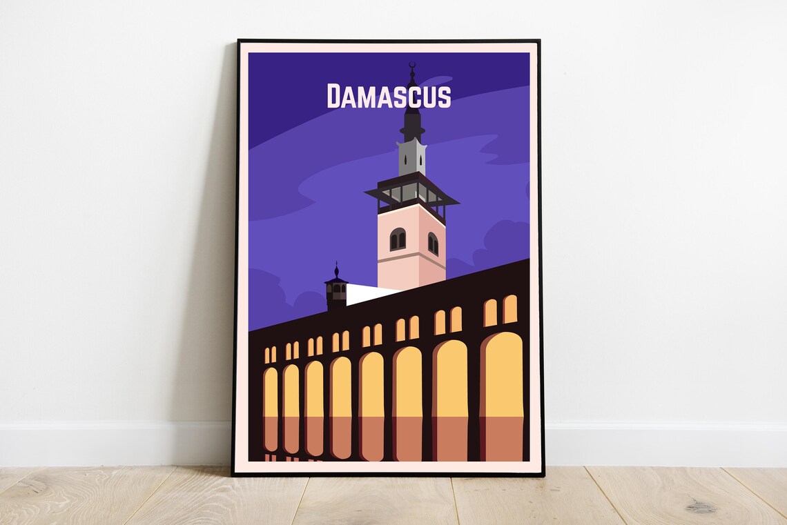 Damascus Vintage Travel Poster Syria Retro Travel Poster - Etsy UK