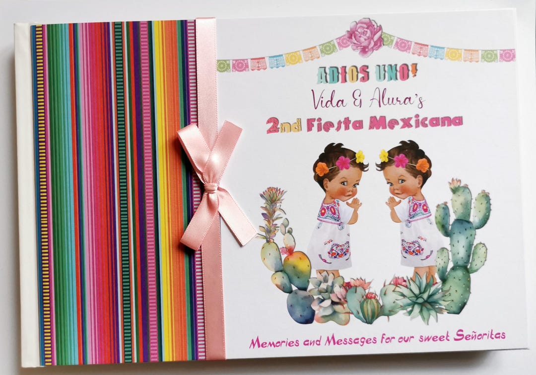 Personalized Mexican Fiesta Guest Book: Twin Girls Birthday Keepsake - Etsy