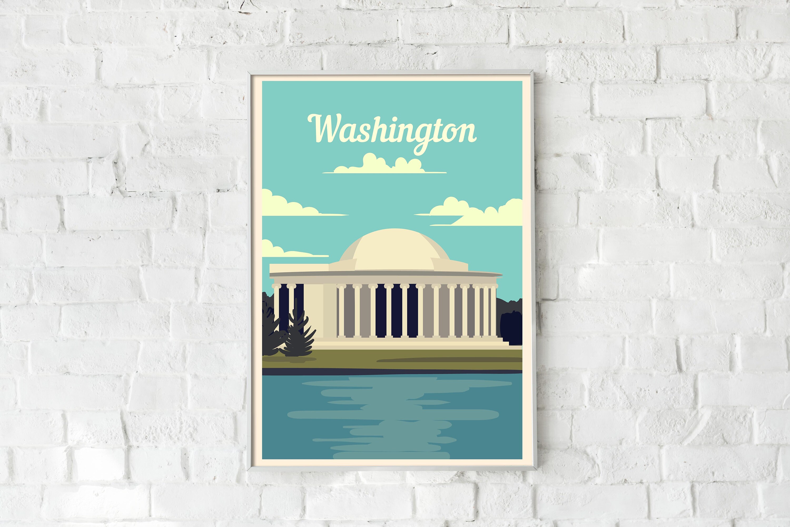 Washington Vintage travel poster retro travel poster | Etsy