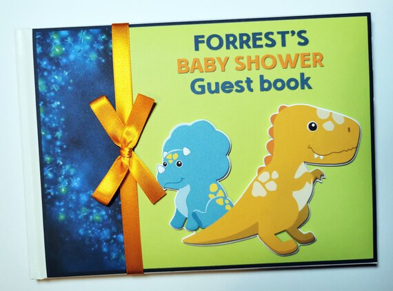 Personalised Dinosaur Birthday Guest Book / Dinosaurs Baby - Etsy