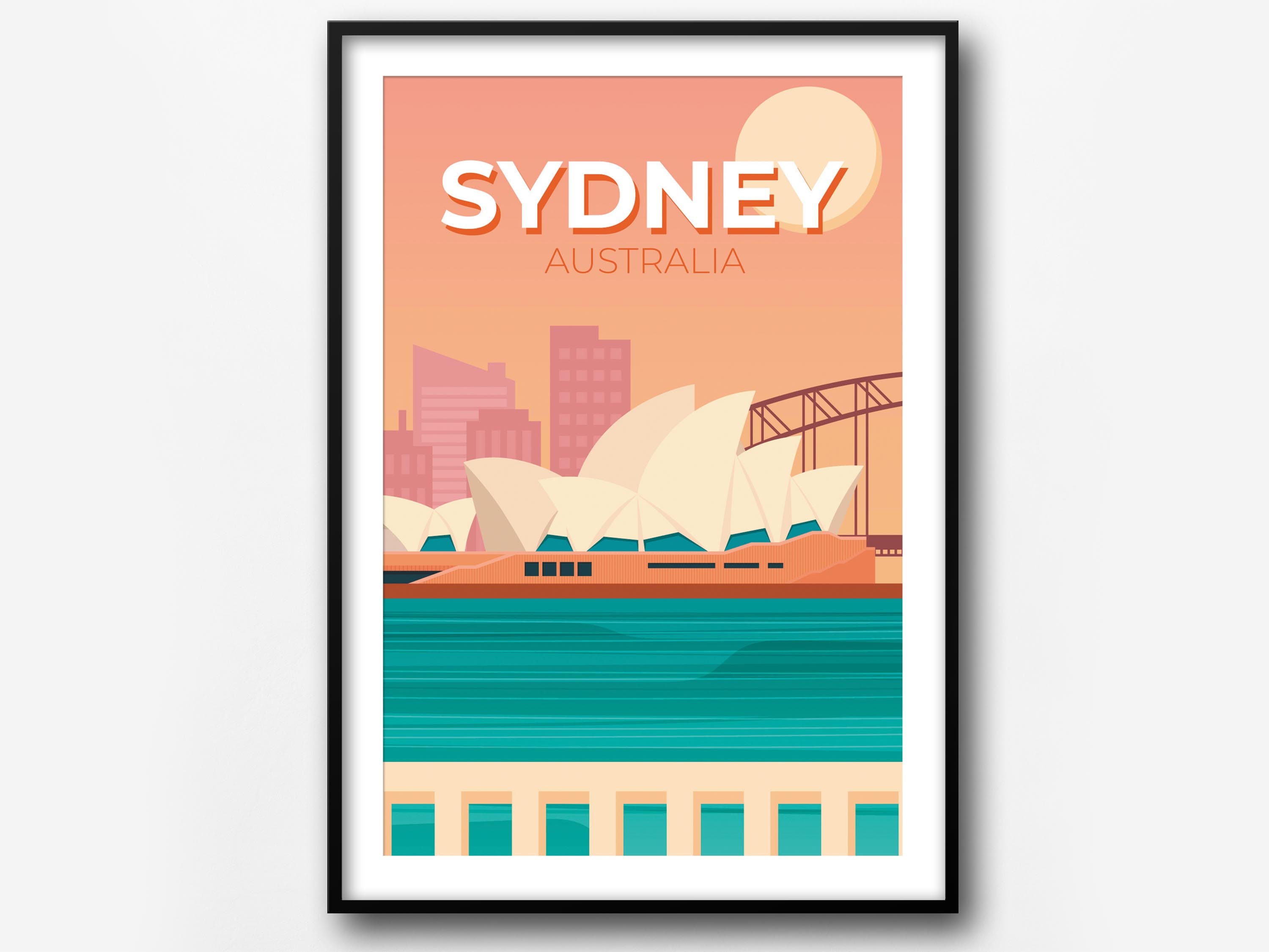 Sydney Travel Poster Sydney Retro City Poster Opera House | Etsy