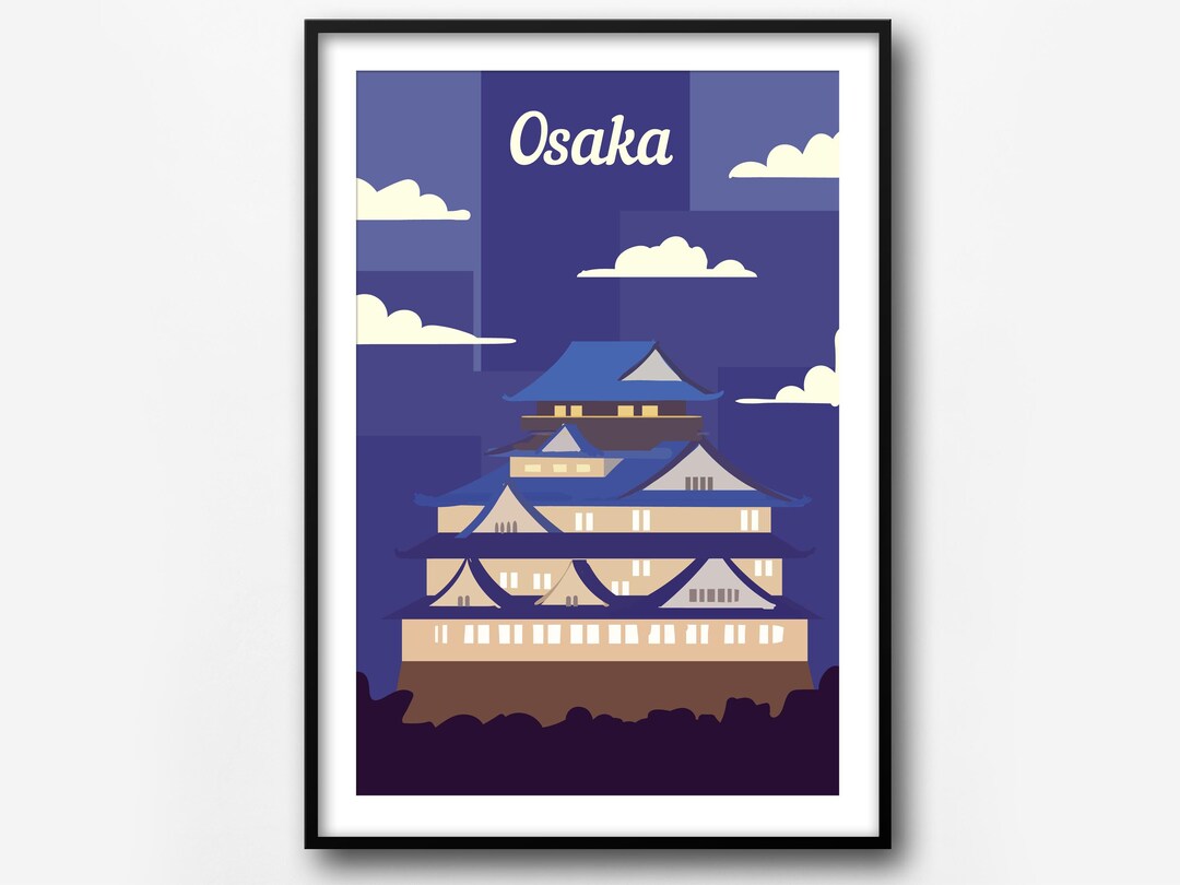 Osaka Travel Poster, Osaka City Poster, Japan Retro Travel Poster, Home ...