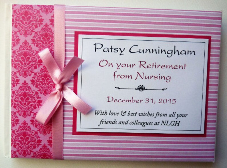 Personalised Pink Retirement Guest Book Retirement Sign in - Etsy