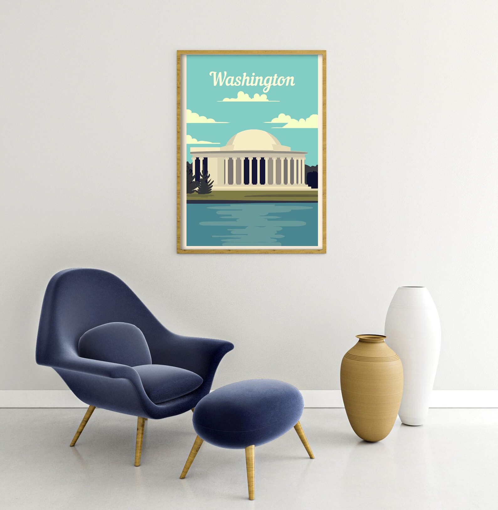 Washington Vintage Travel Poster Retro Travel Poster - Etsy UK