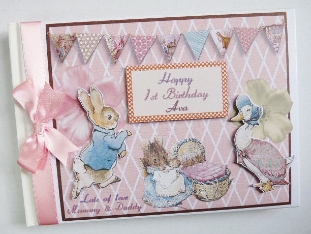 Personalised Peter Rabbit Birthday Boy/girl Guest Book Peter - Etsy UK