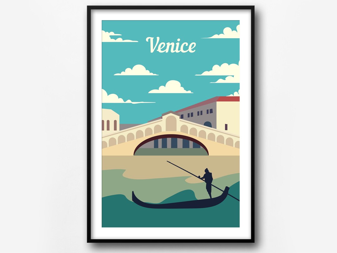 Venice Vintage Travel Poster, Retro Travel Poster, Venice Travel Print ...