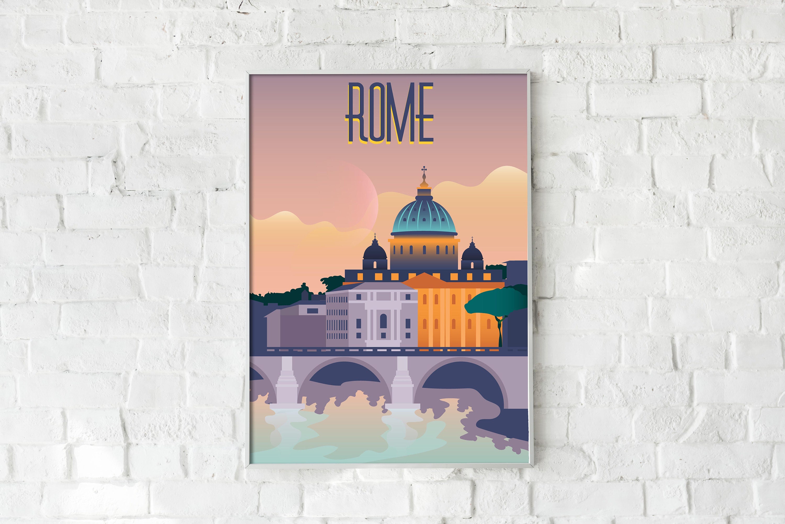 Rome Travel Poster Italy Vintage Travel Poster Rome Retro - Etsy UK