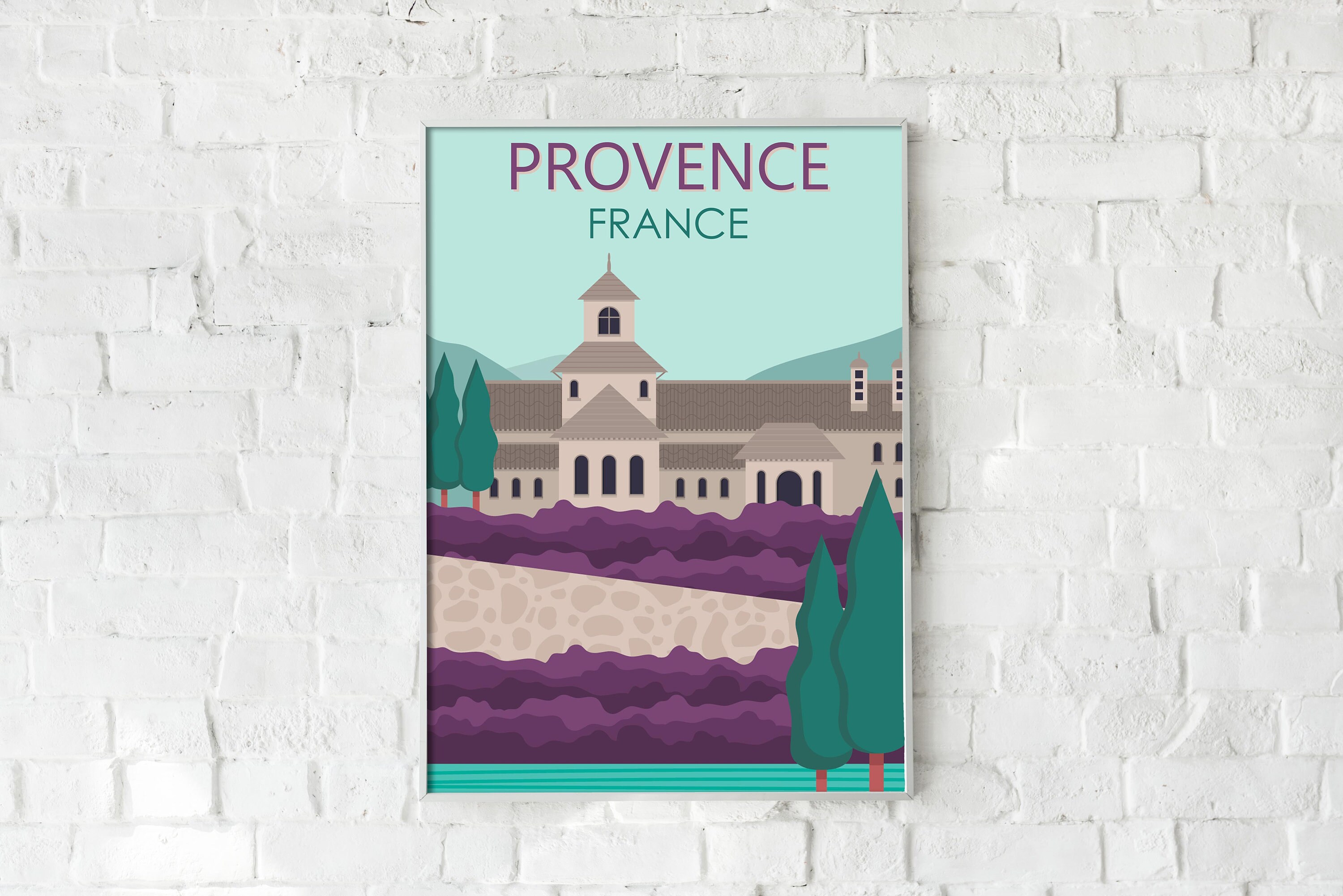 Provence Retro Print Provence France Travel Poster Levander - Etsy UK