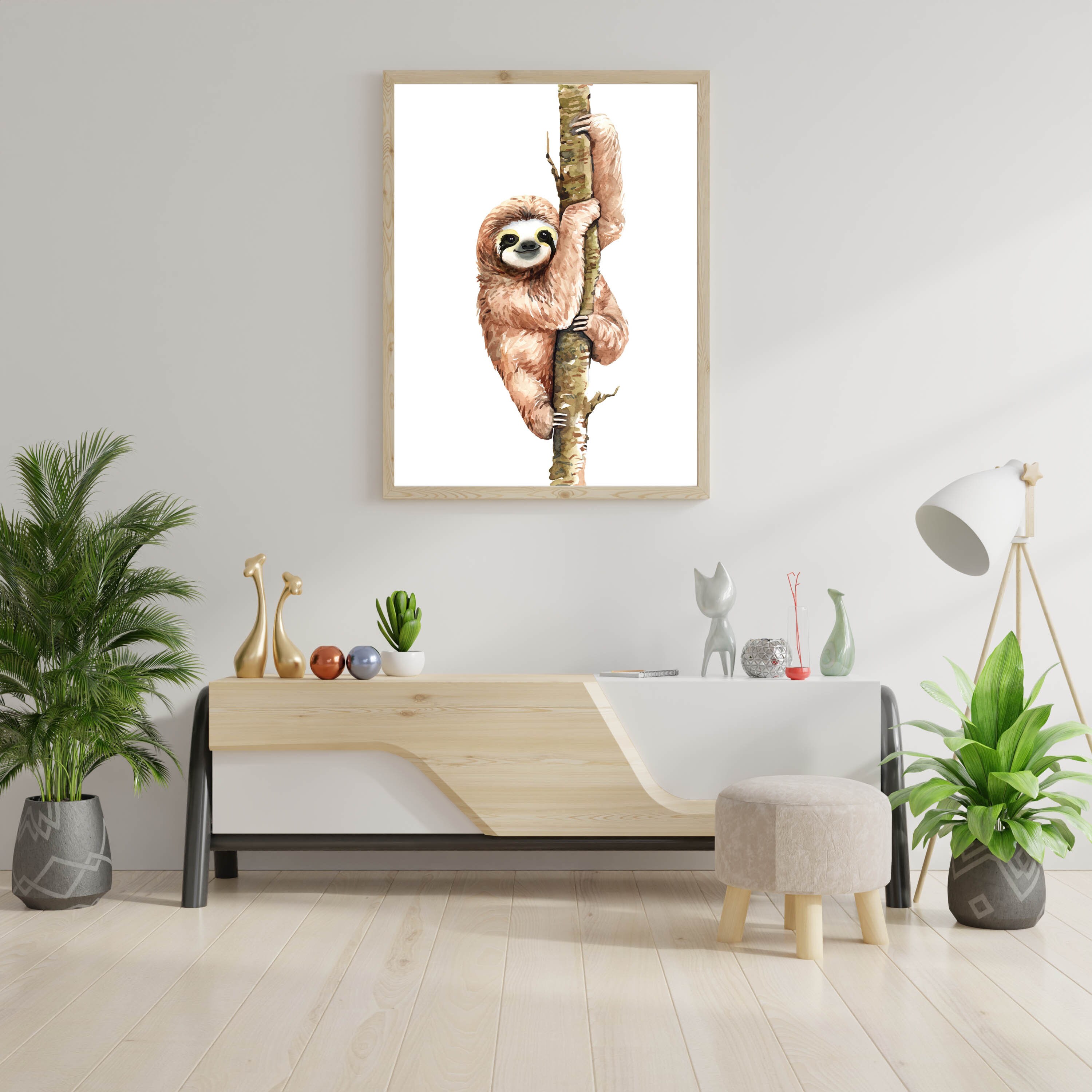 Sloth wall print Sloth poster animals wall art Sloth wall | Etsy