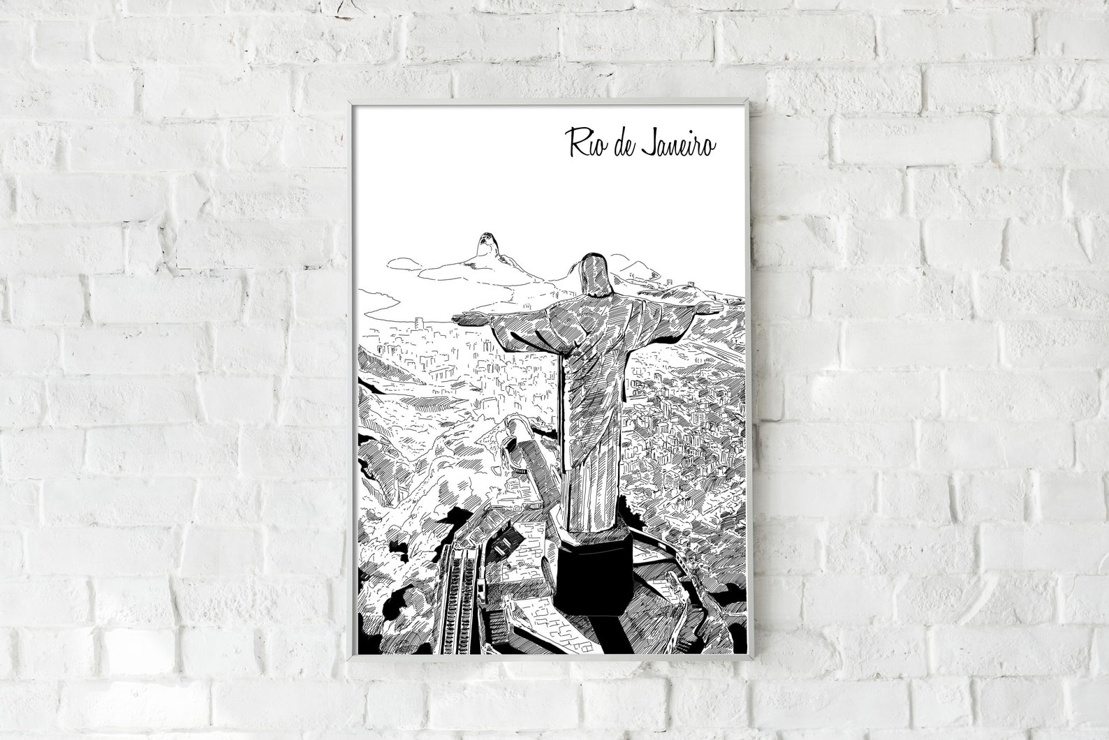 Rio De Janeiro Sketch Rio De Janeiro Skyline Print Brazil - Etsy UK