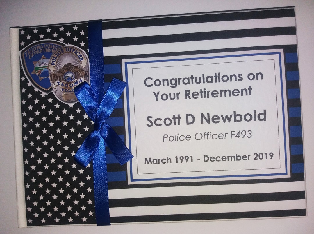 Personalized Police Retirement Guest Book: Keepsake Sign In - Etsy