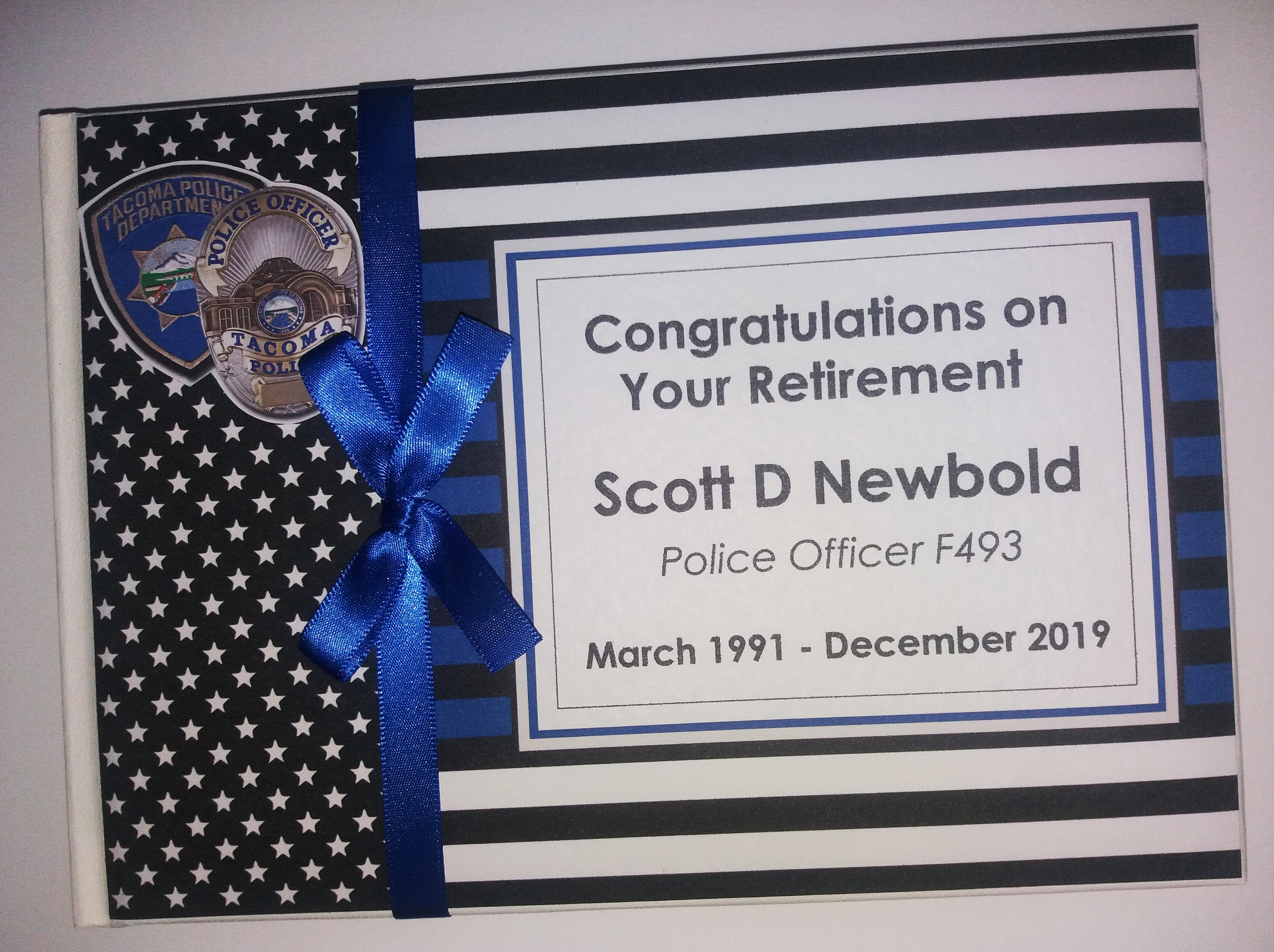 Police Retirement guest book / Personalised Police retirement | Etsy
