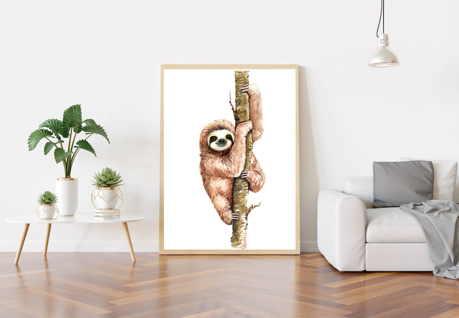 Sloth wall print Sloth poster animals wall art Sloth wall | Etsy