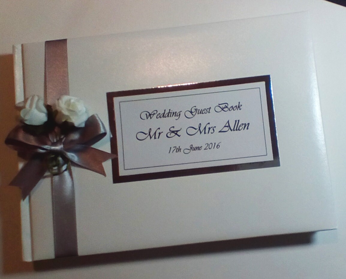 Personalised Wedding Guest Book With Roses Pink Wedding Guest - Etsy UK
