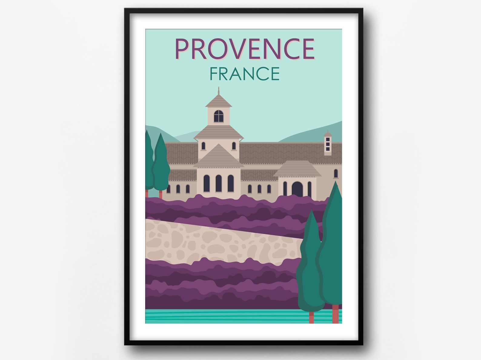 Provence Retro Print Provence France Travel Poster Levander - Etsy UK