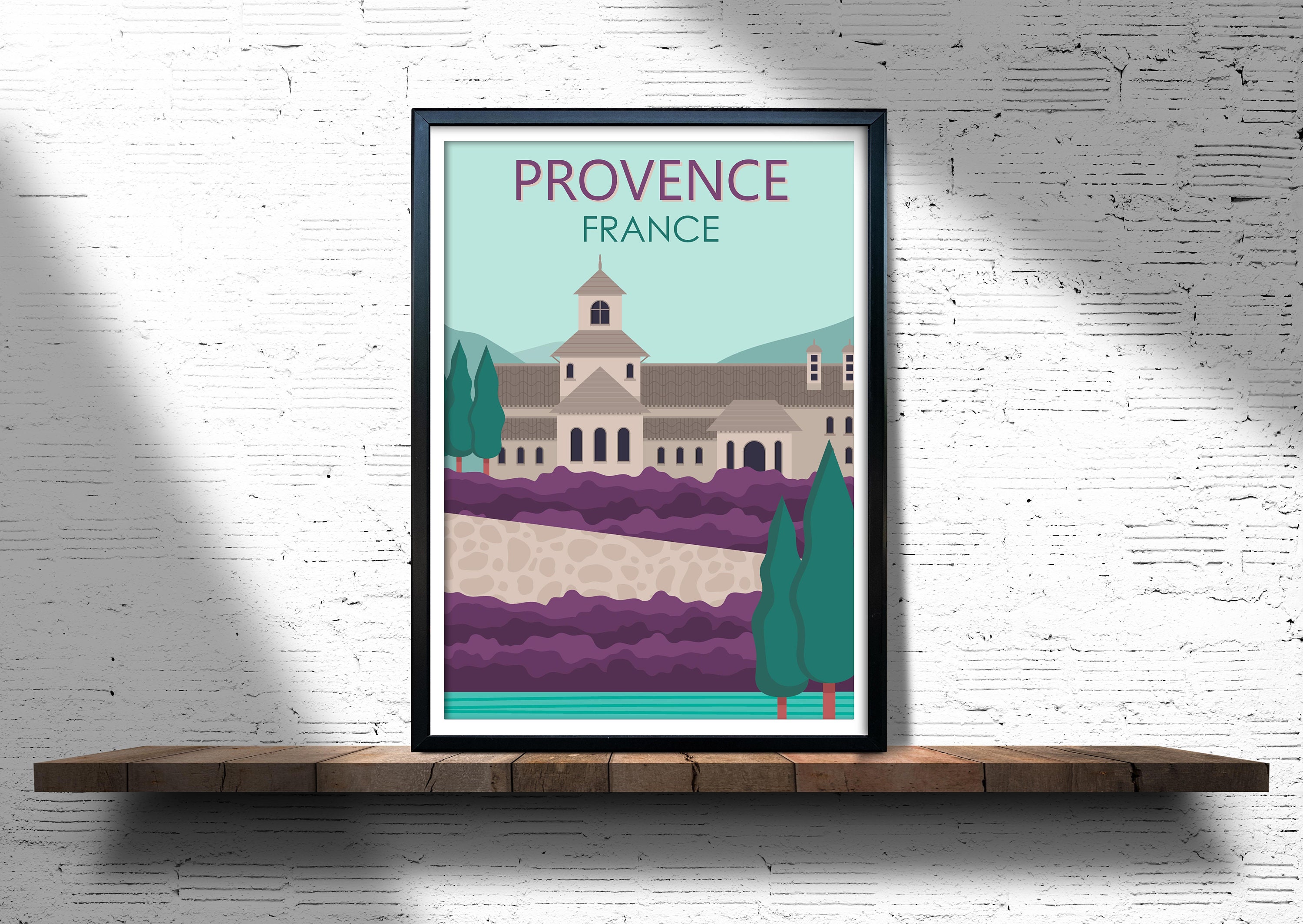Provence Retro Print Provence France Travel Poster Levander - Etsy UK