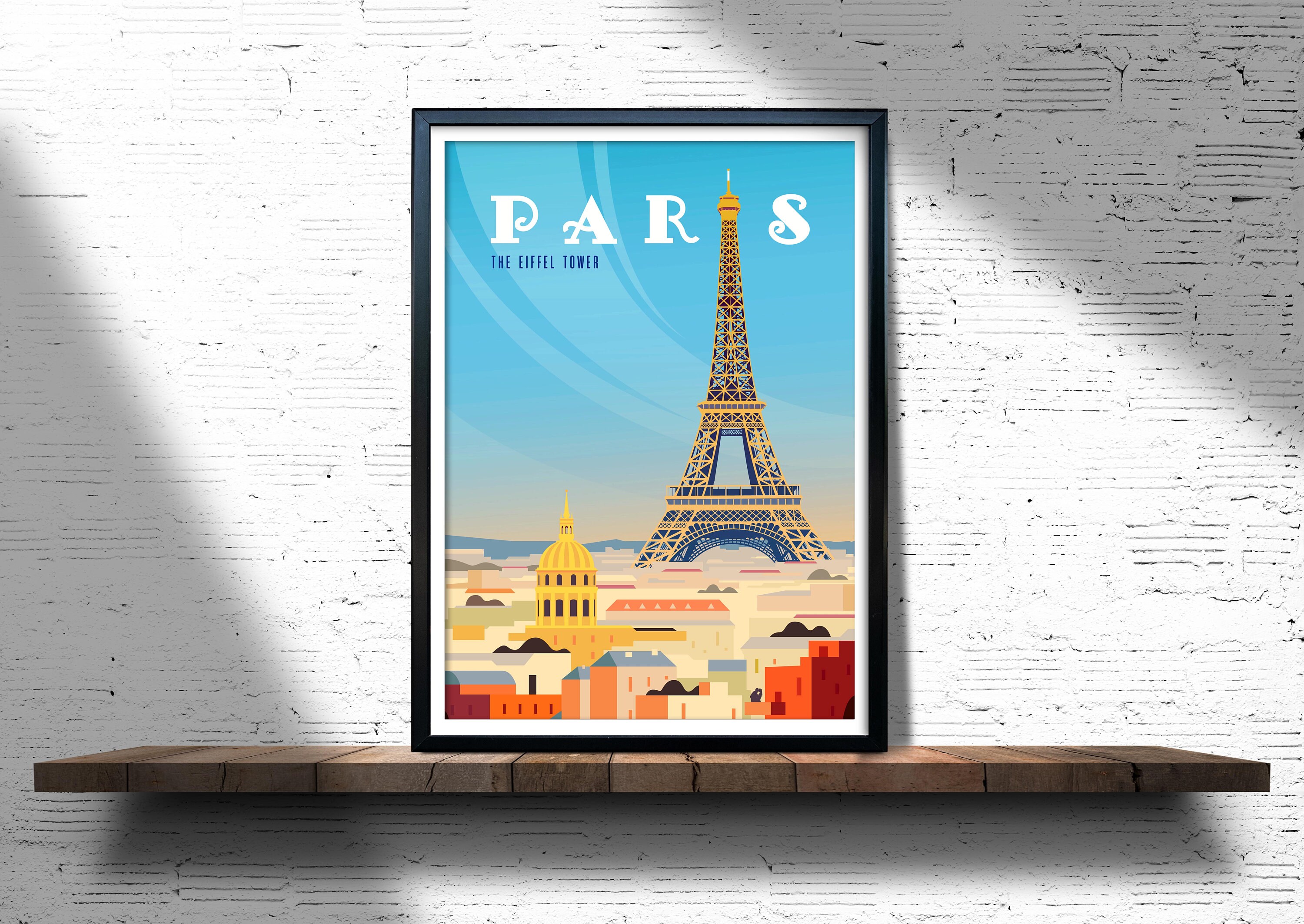 Paris travel print Paris City poster France retro travel | Etsy