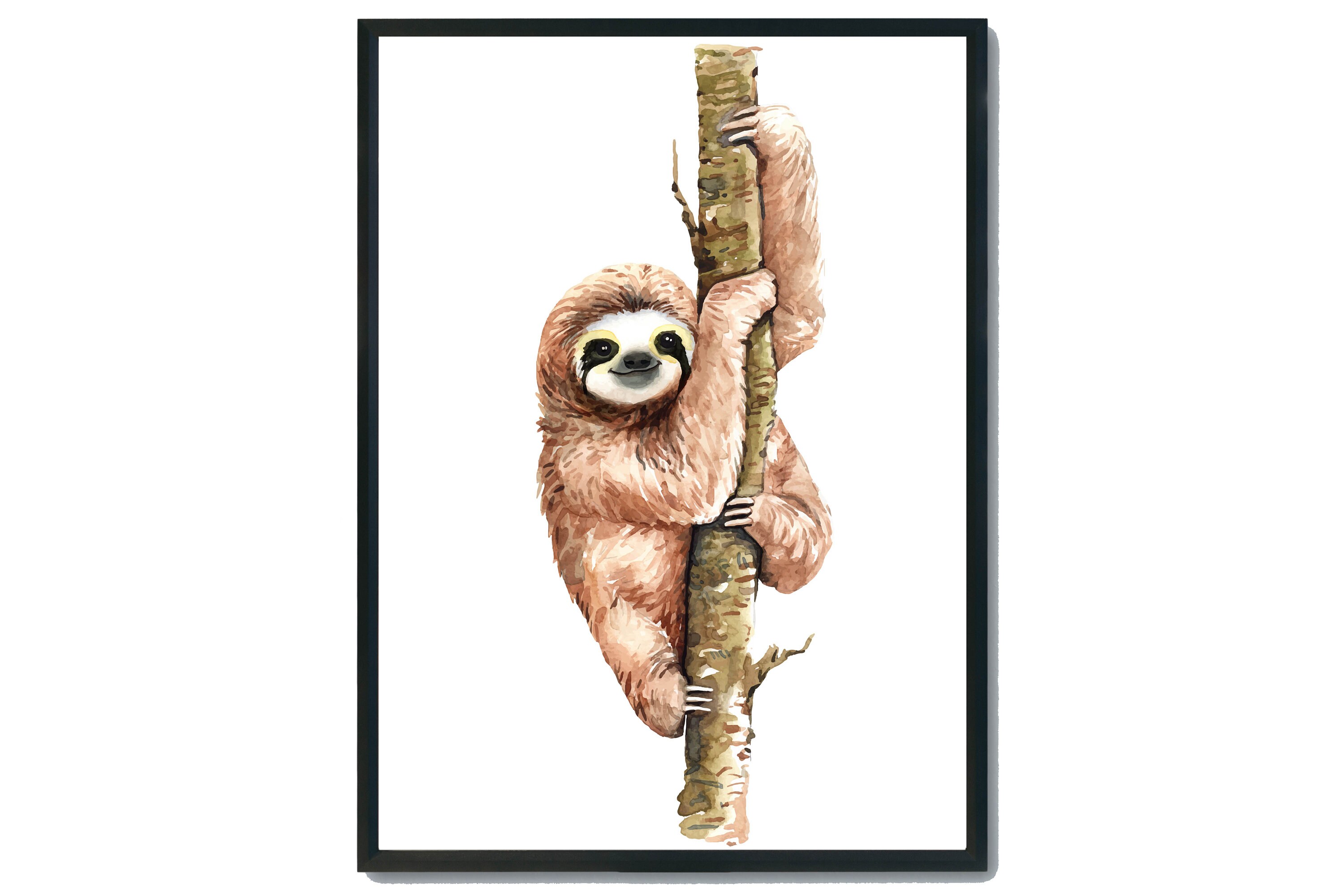 Sloth wall print Sloth poster animals wall art Sloth wall | Etsy