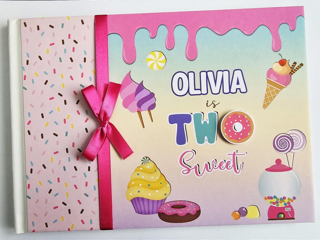 Two Sweet Birthday Guest Book: Candyland Party Keepsake - Etsy