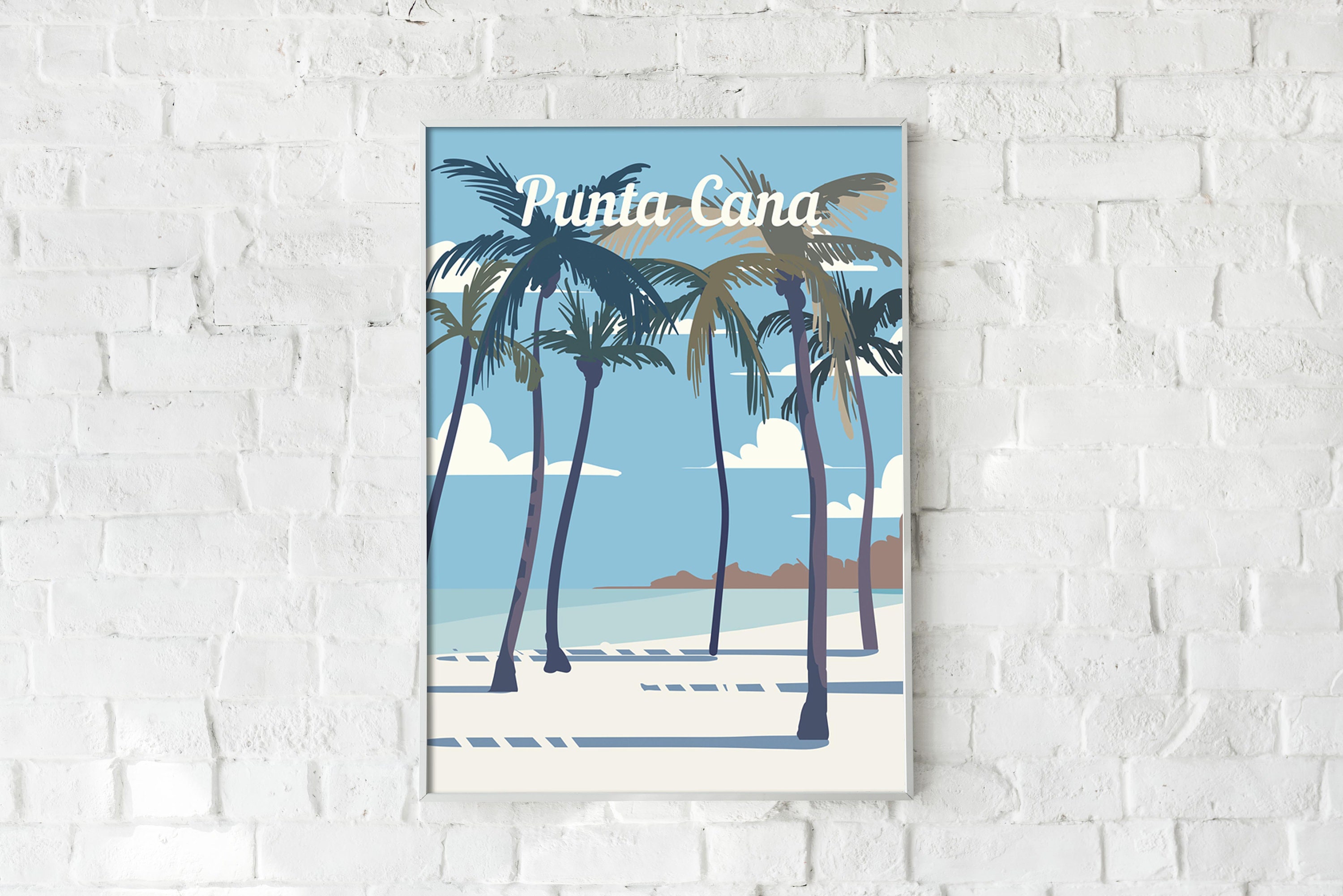 Punta Cana Travel Poster Dominican Republic Retro Travel | Etsy