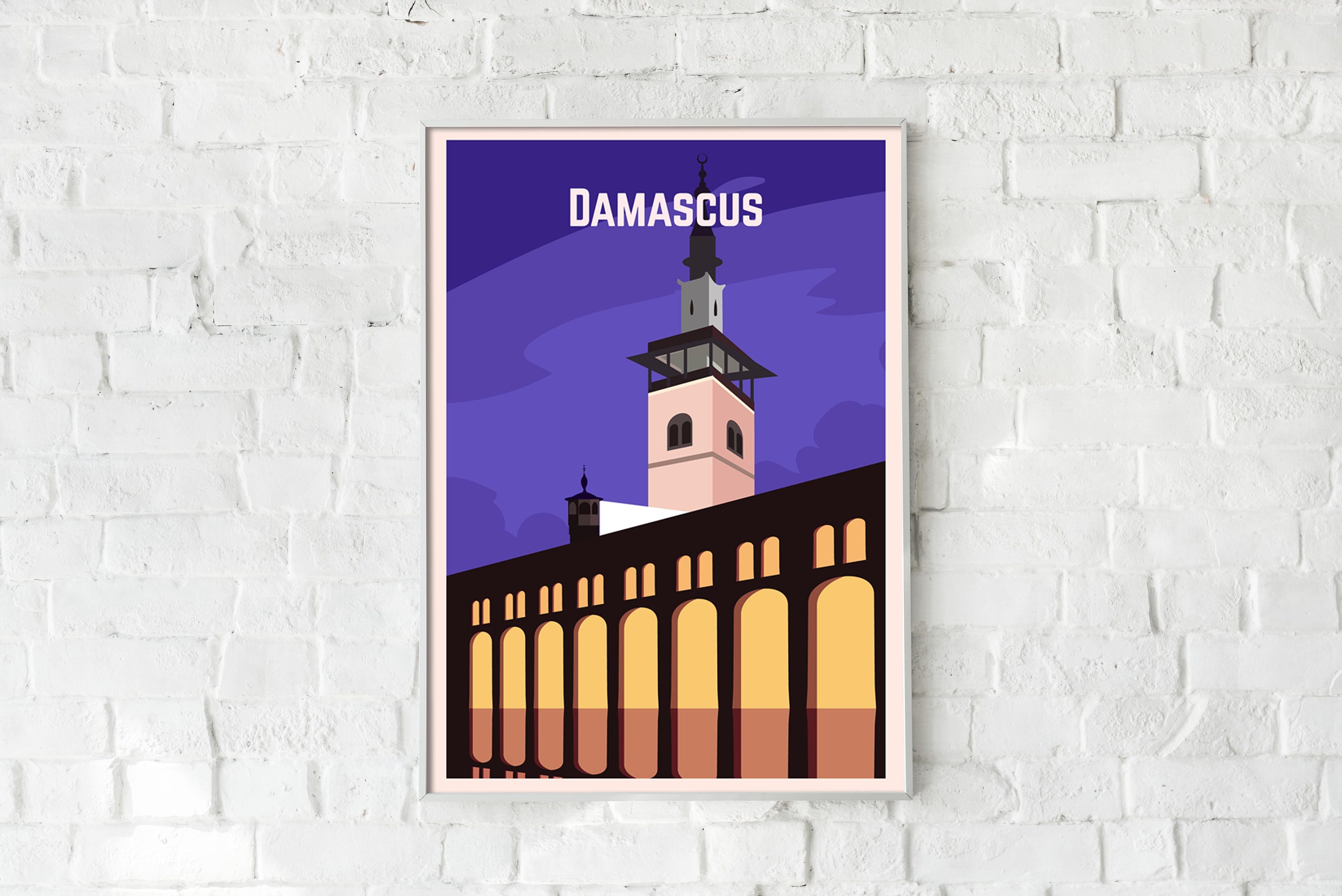 Damascus Vintage Travel Poster Syria Retro Travel Poster - Etsy UK