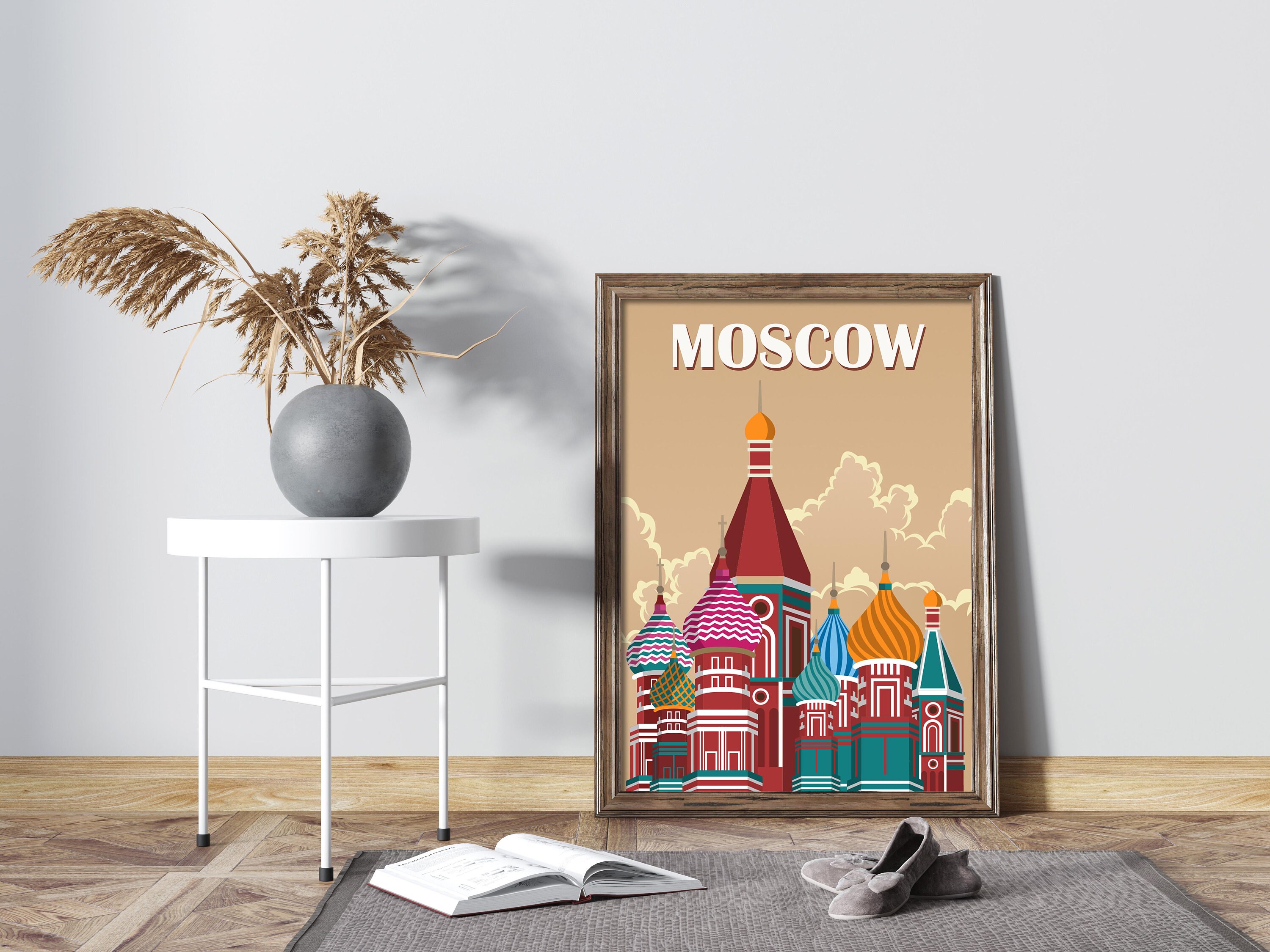 Moscow Travel Poster Moscow Retro City Poster Russia Travel | Etsy