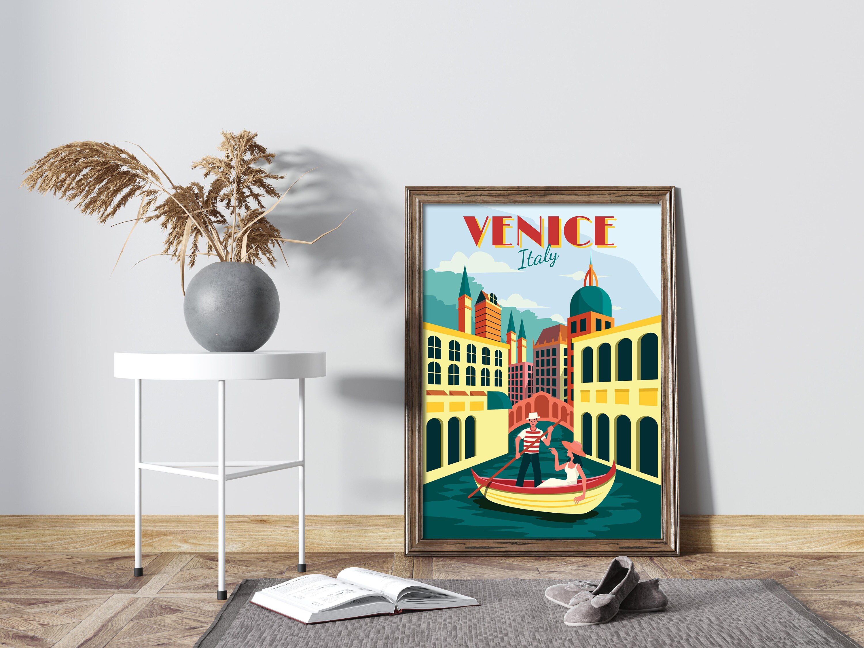 Venice Travel Poster Venice Retro City Poster Italy Travel - Etsy