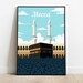 Mecca Retro Travel Poster, Mecca Wall Print, Saudi Arabia Retro Poster ...