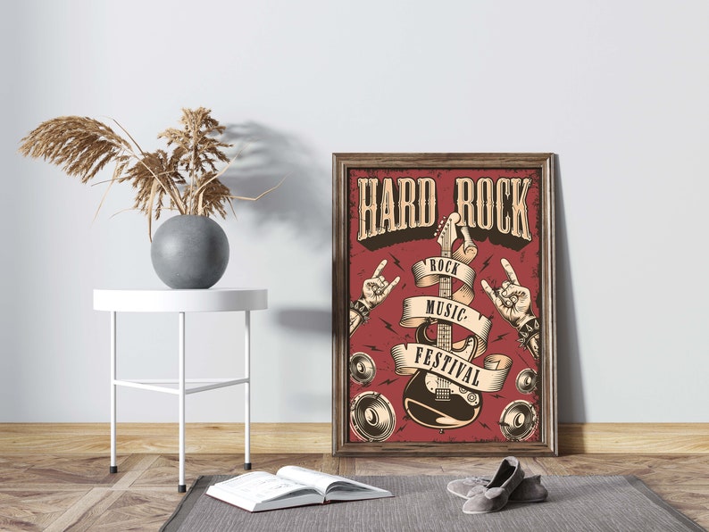 Vintage Hard Rock Festival Poster Hard Rock Retro Print Rock - Etsy UK