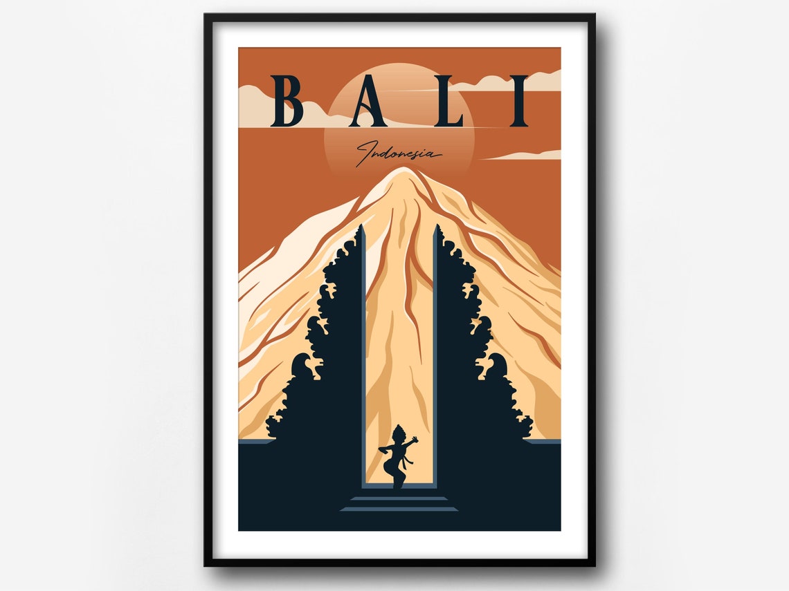 Bali Travel Poster Bali Retro Travel Poster Bali Vintage - Etsy