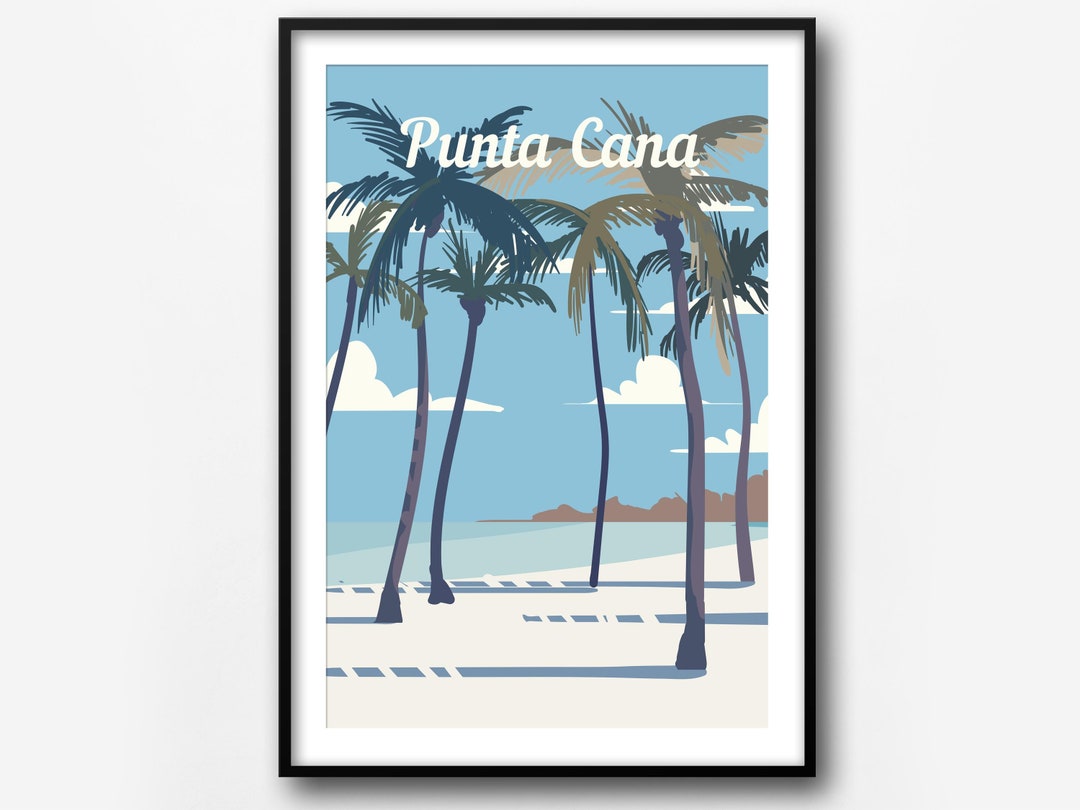 Punta Cana Travel Poster, Dominican Republic Retro Travel Poster, Punta ...