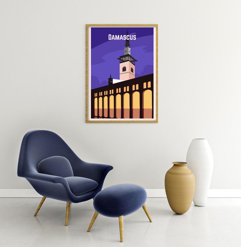 Damascus Vintage Travel Poster Syria Retro Travel Poster - Etsy UK