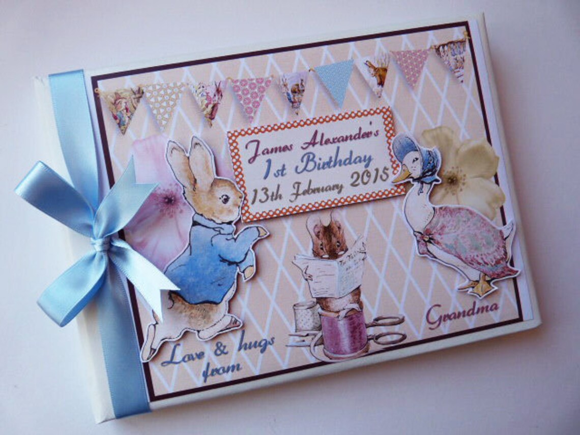 Personalised Peter Rabbit Birthday Boy/girl Guest Book Peter - Etsy UK