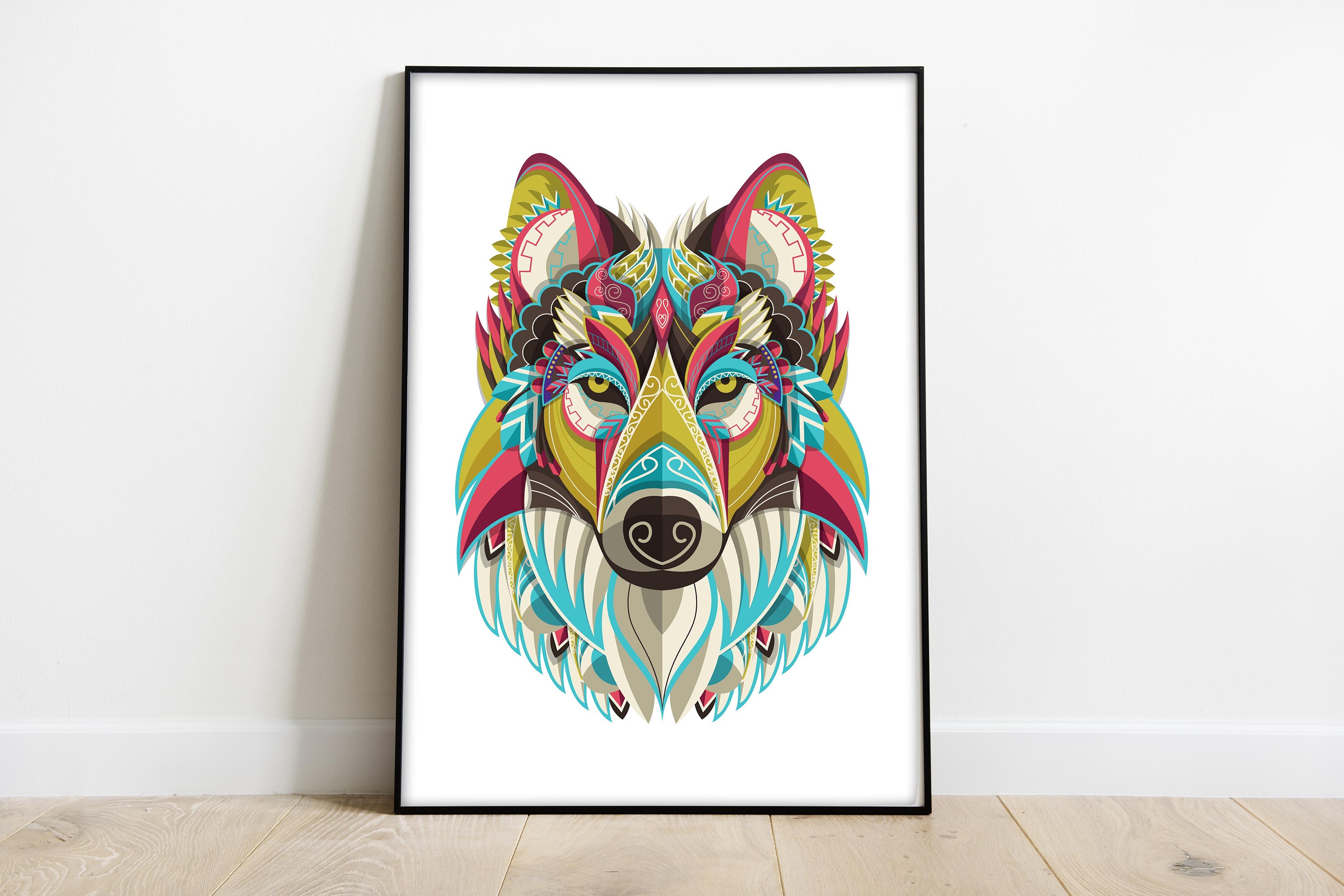 Abstract Wolf Art