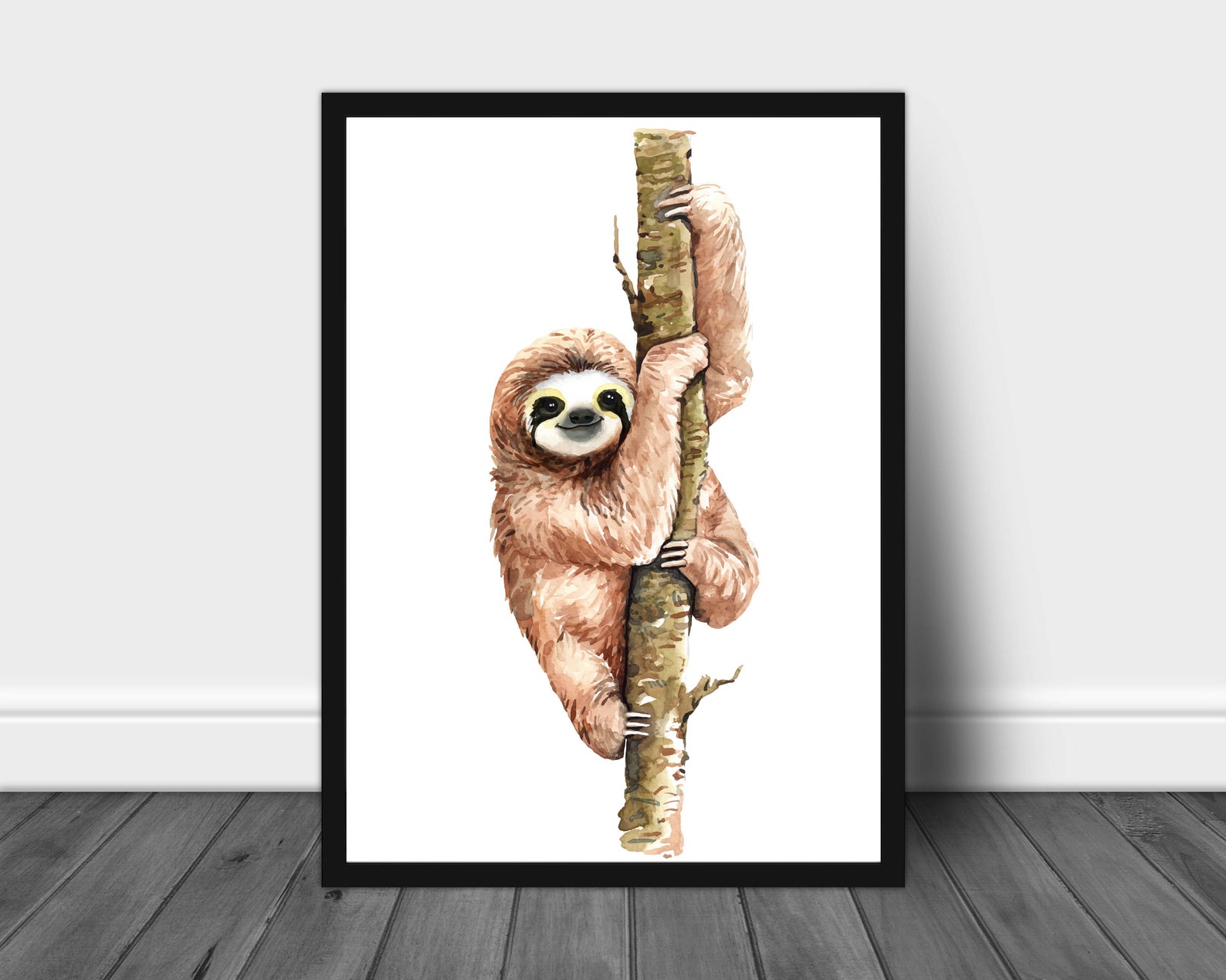 Sloth wall print Sloth poster animals wall art Sloth wall | Etsy