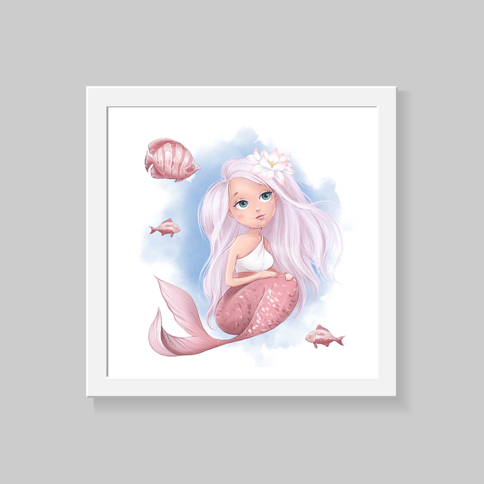 Mermaid Wall Art Prints Mermaids Nursery Wall Decor | Etsy