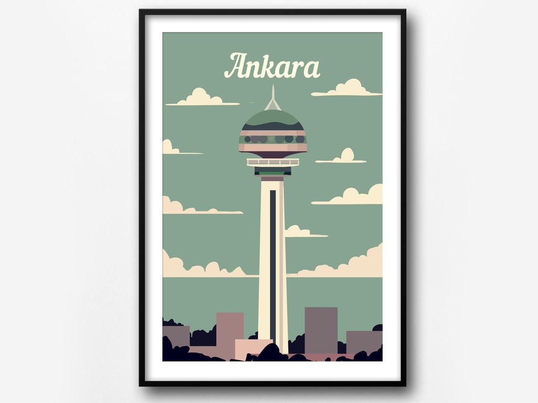 Ankara Travel Poster: Retro Vintage Landmark Print - Etsy