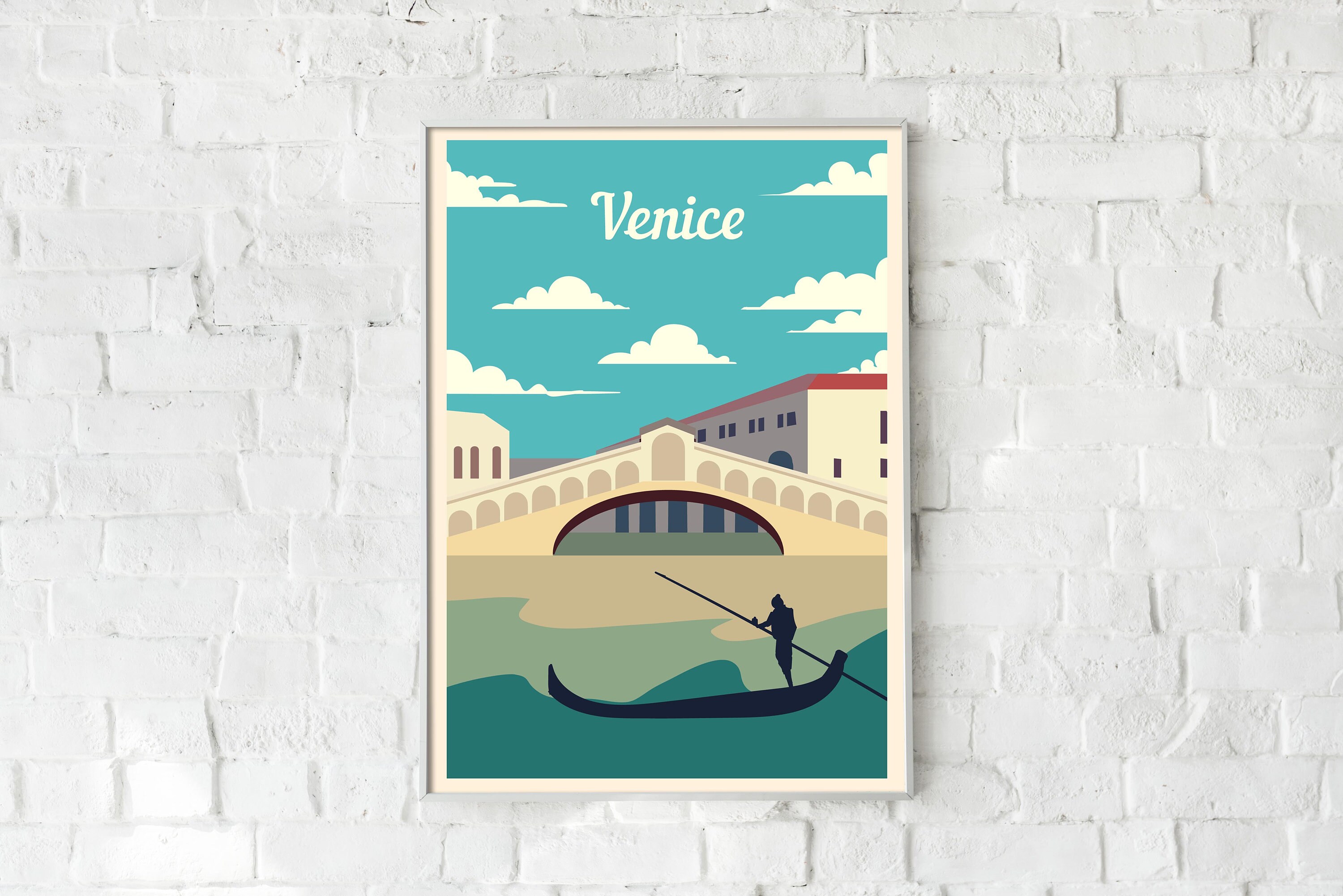 Venice Vintage travel poster retro travel poster Venice | Etsy