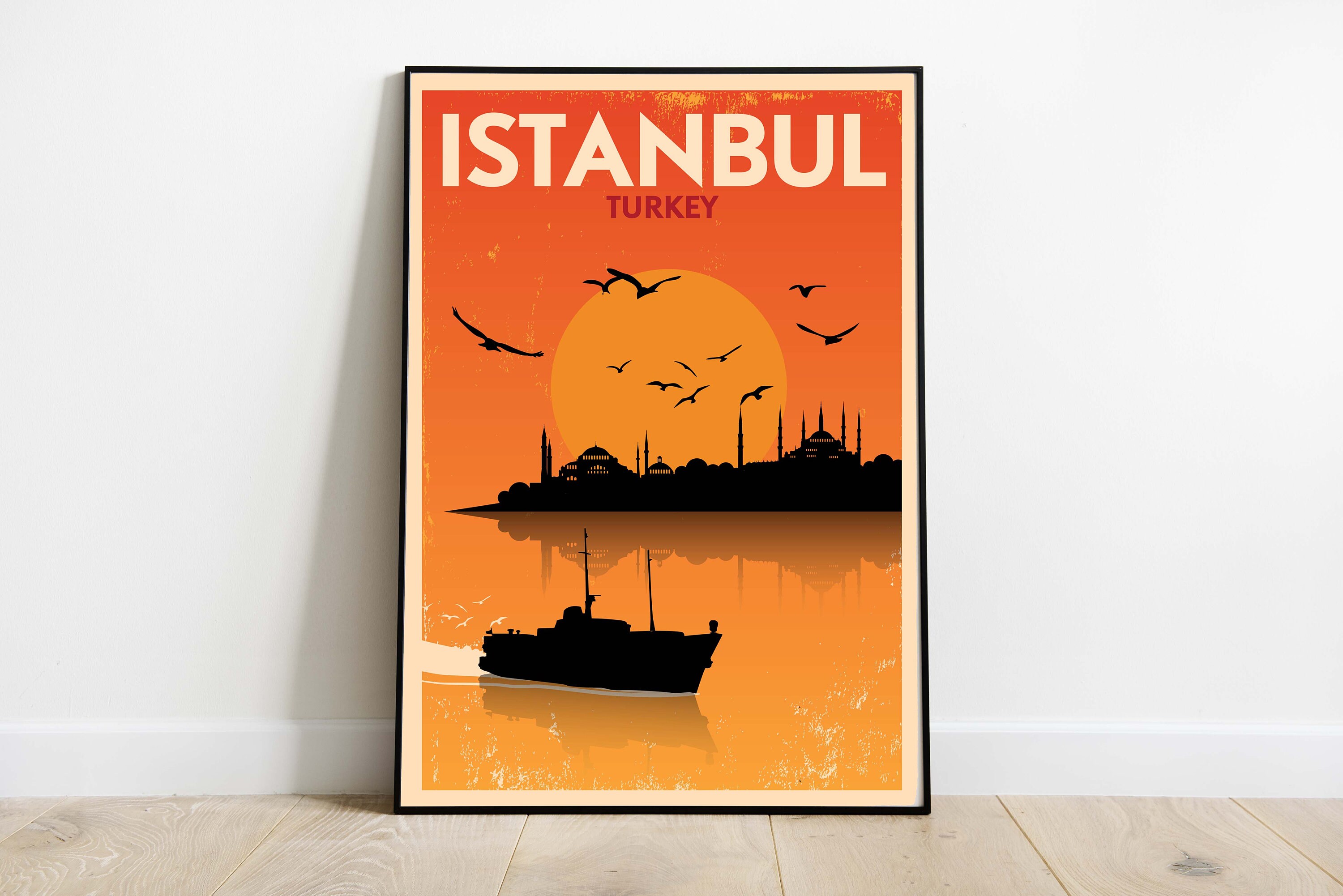 Istanbul Travel Poster Retro Travel Poster Istanbul Vintage - Etsy