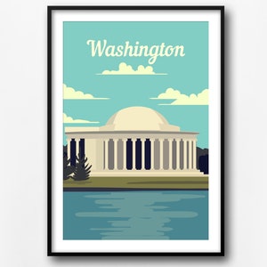 Washington Vintage Travel Poster, Retro Travel Poster, Washington ...