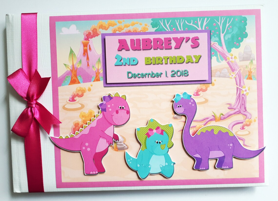 Personalised Dinosaur Birthday Guest Book / Dinosaurs Baby - Etsy