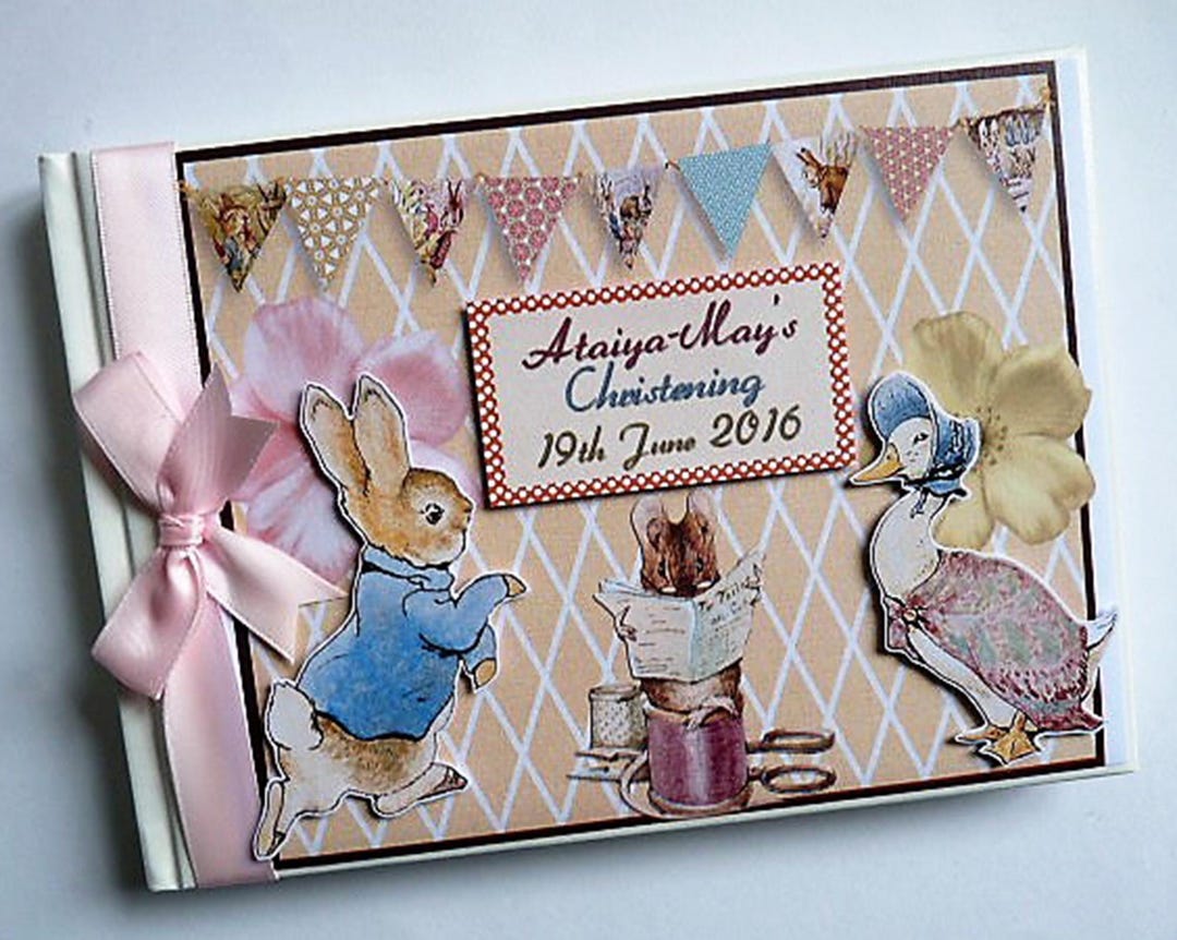 Personalised Peter Rabbit Birthday Boy/girl Guest Book, Peter Rabbit ...