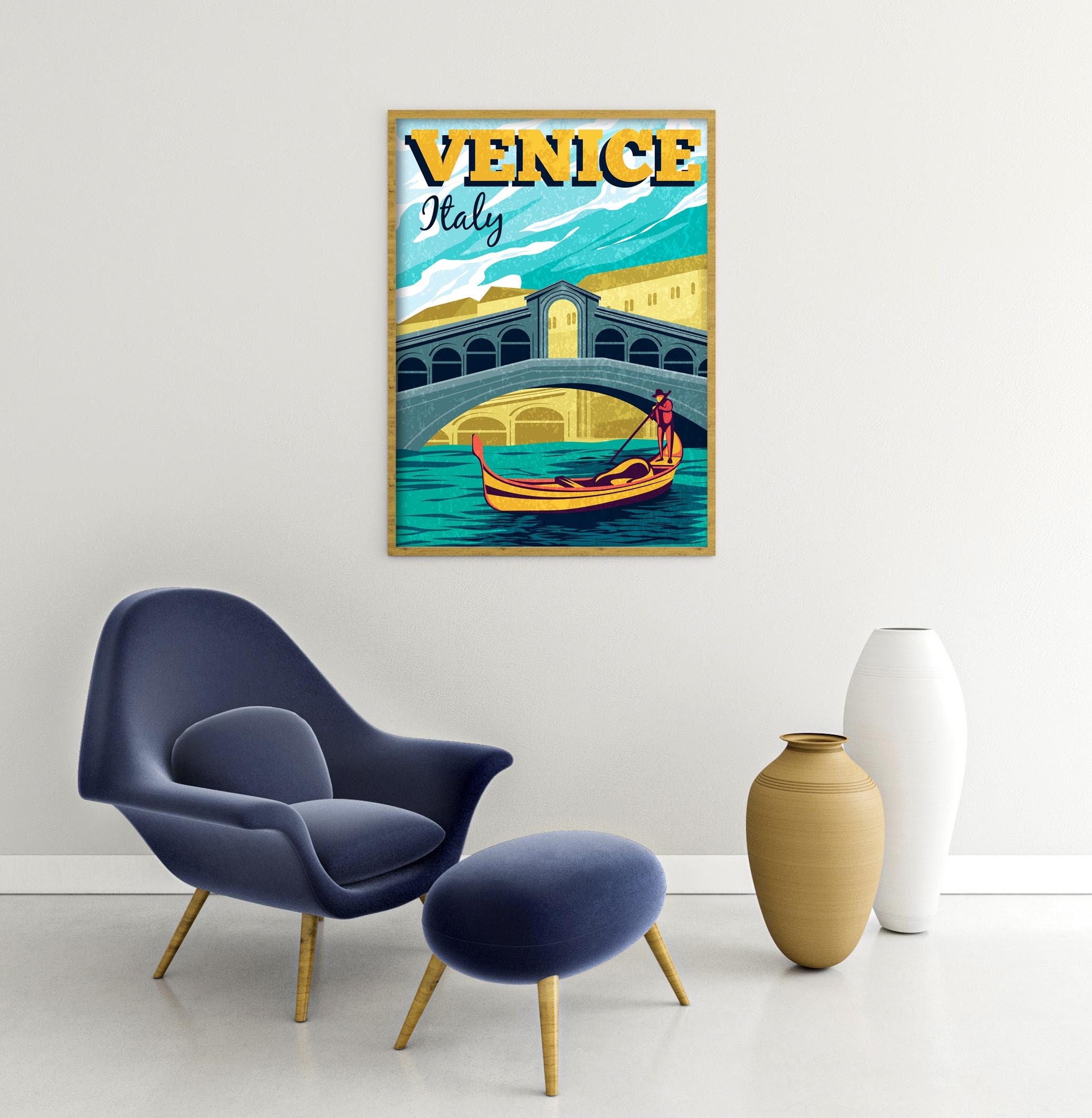 Venice Travel Poster Venice Retro City Poster Italy Travel - Etsy UK