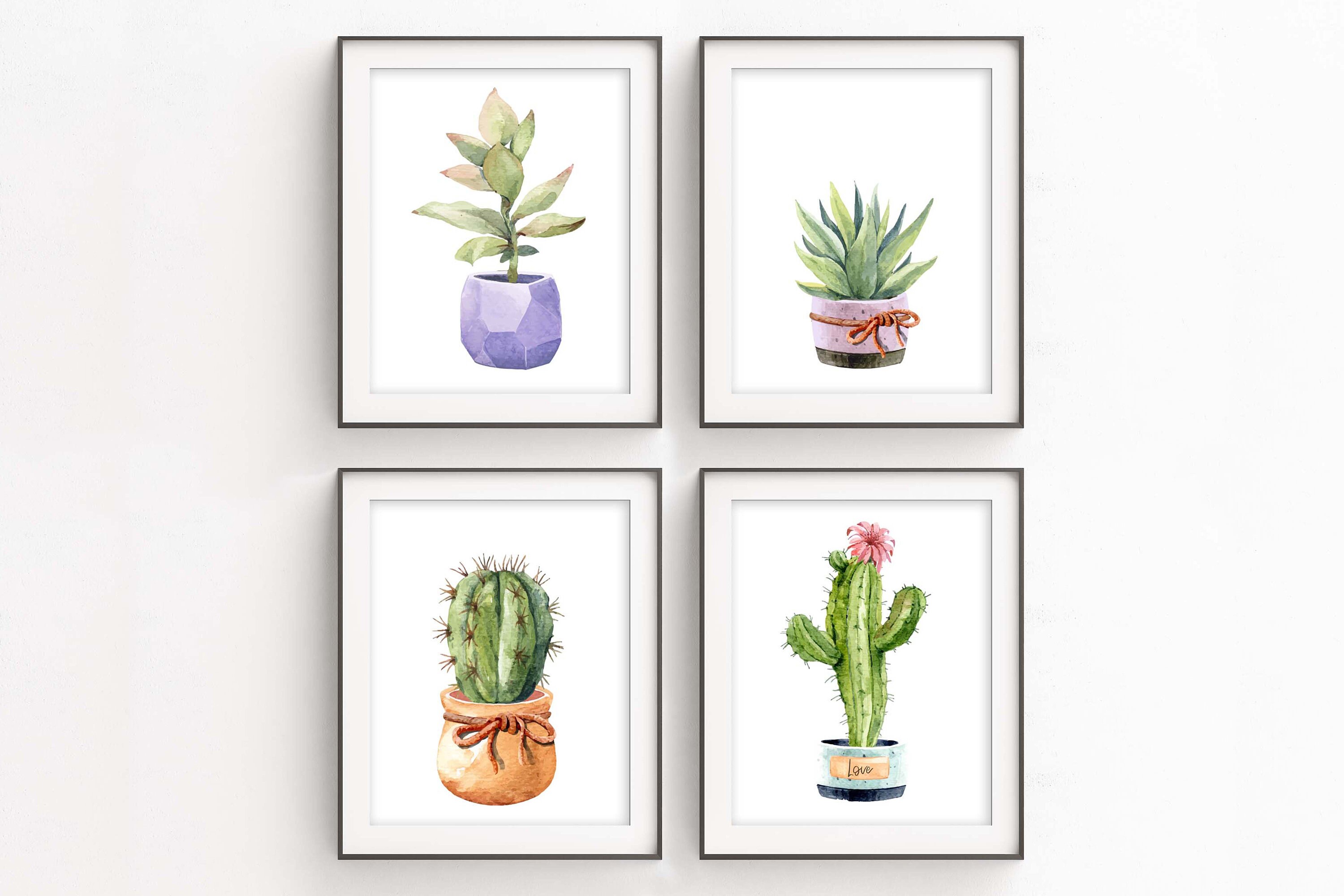 Cactus Wall Prints Cactus Watercolour Wall Art Print Cactus - Etsy UK